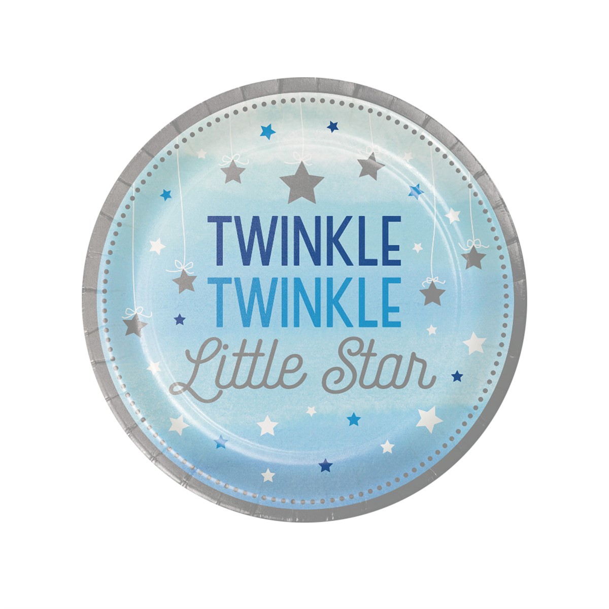 Twinkle Twinkle Little Star Blue 7" Dessert Plates - PartyBell.com