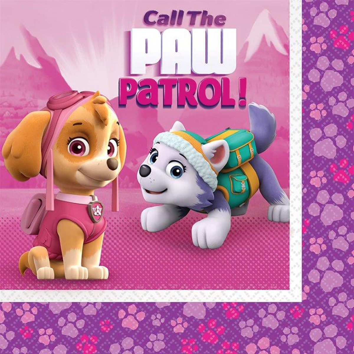 Pink Paw Patrol Girl Lunch Napkins - PartyBell.com