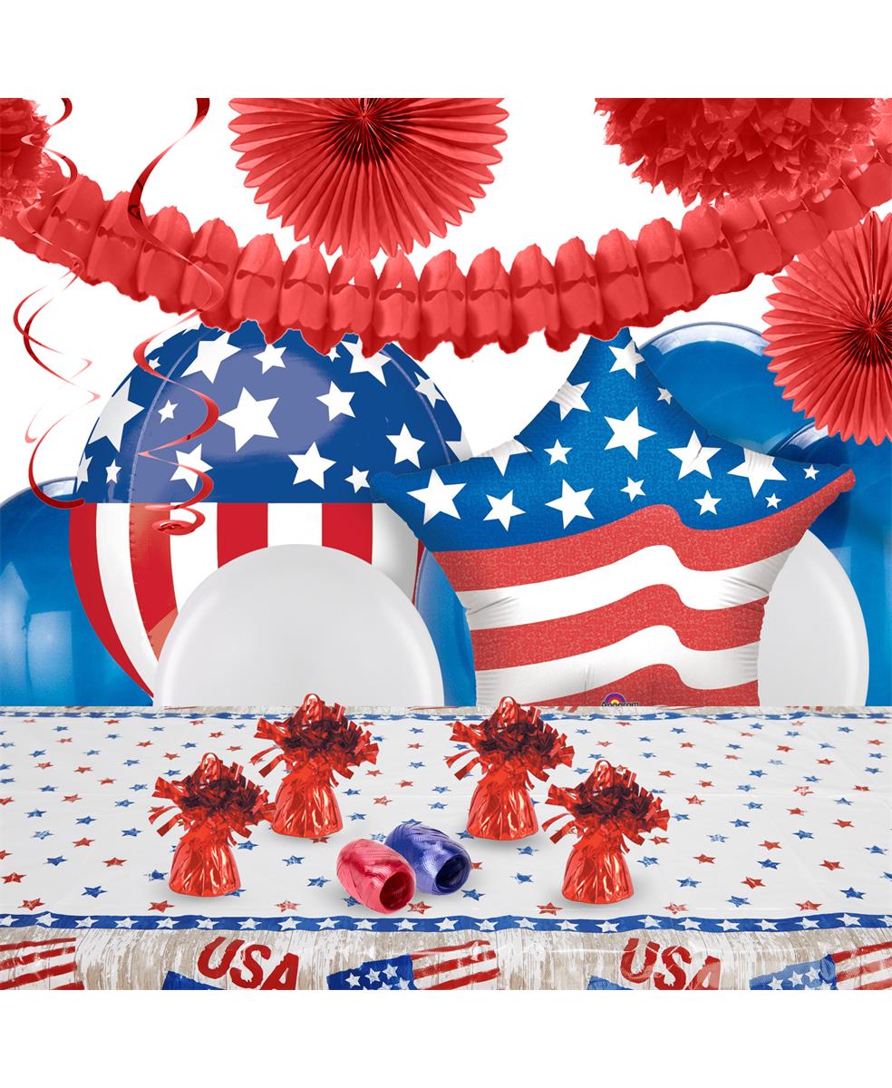 Vintage Patriotic Flag Deco Kit - PartyBell.com
