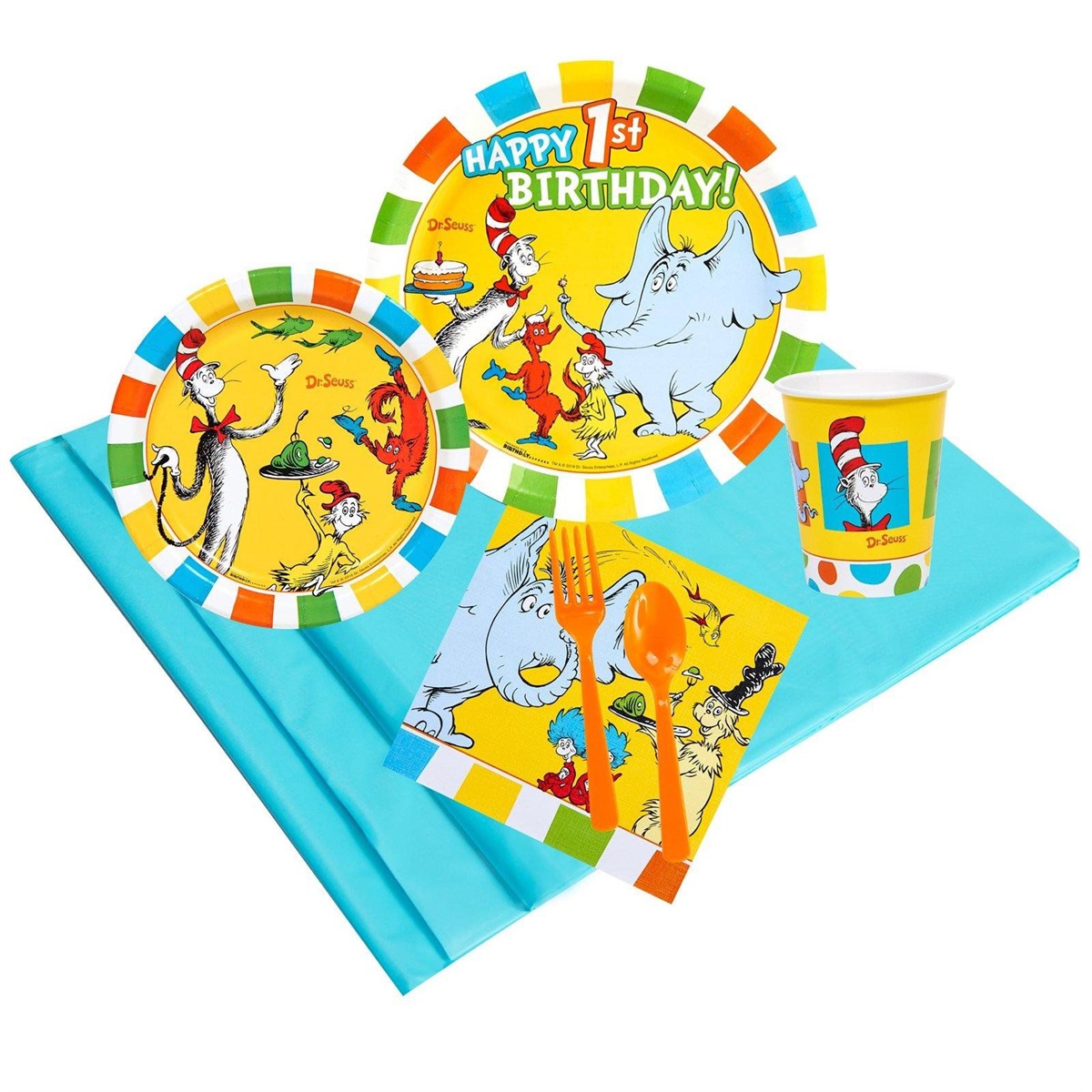 Dr Seuss 1st Birthday 24 Guest Party Pack - PartyBell.com