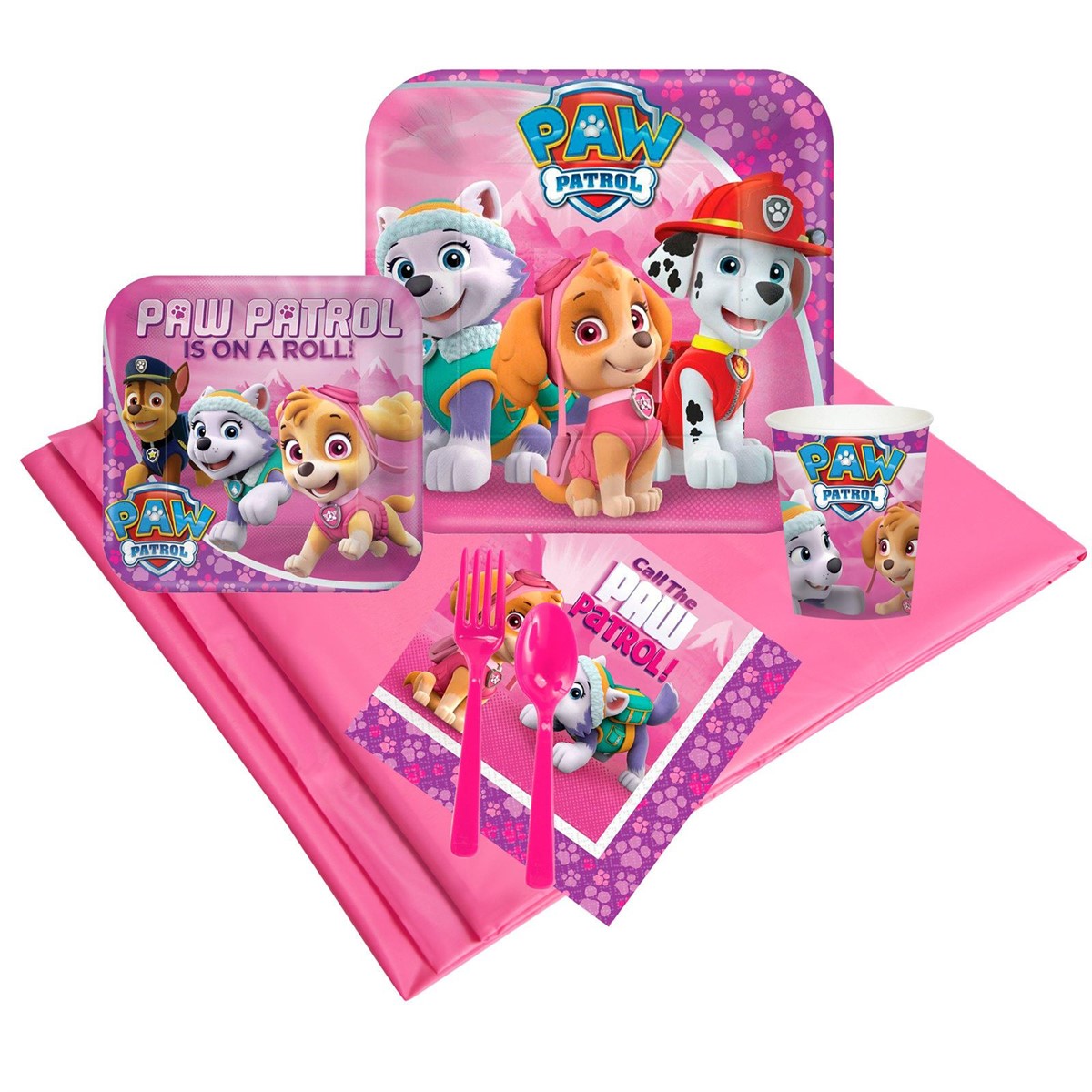 Pink Paw Patrol 24 Guest Party Pack - PartyBell.com
