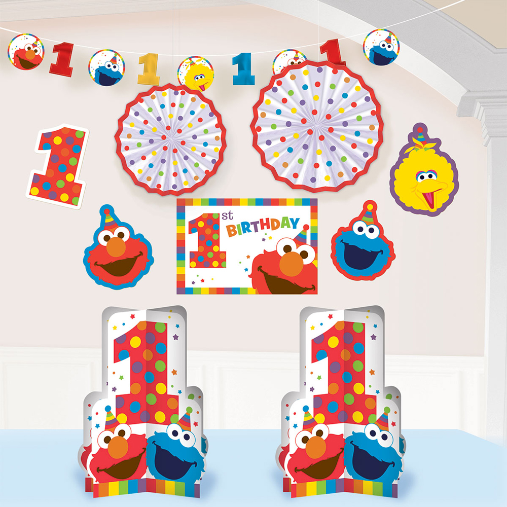 Elmo Turns One Room Decorating Kit - PartyBell.com