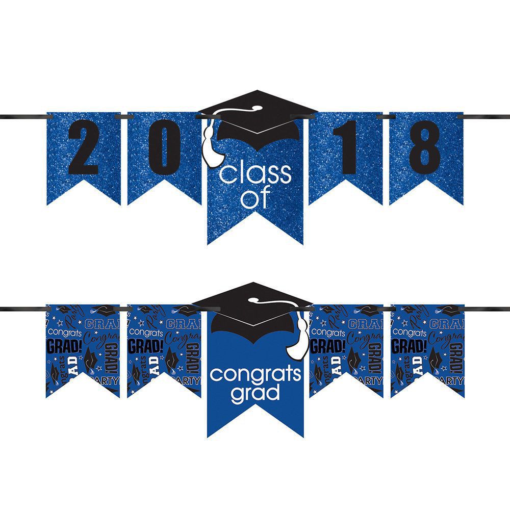 Congrats Grad Glitter Blue Graduation Ye - PartyBell.com