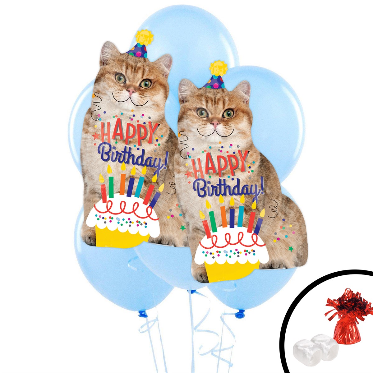 Birthday Cat Jumbo Balloon Bouquet - PartyBell.com
