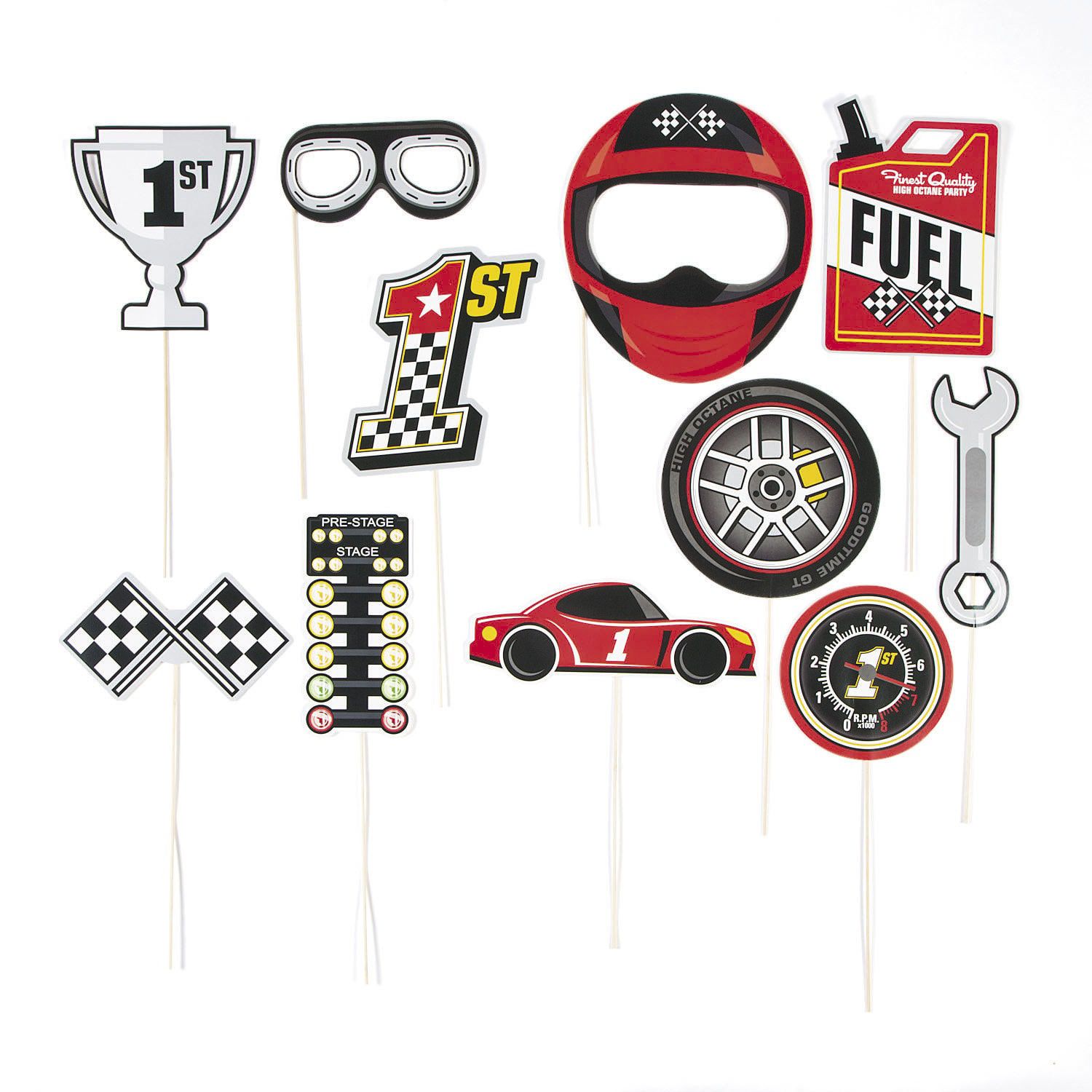 Racecar Photo Stick Props(12) - PartyBell.com