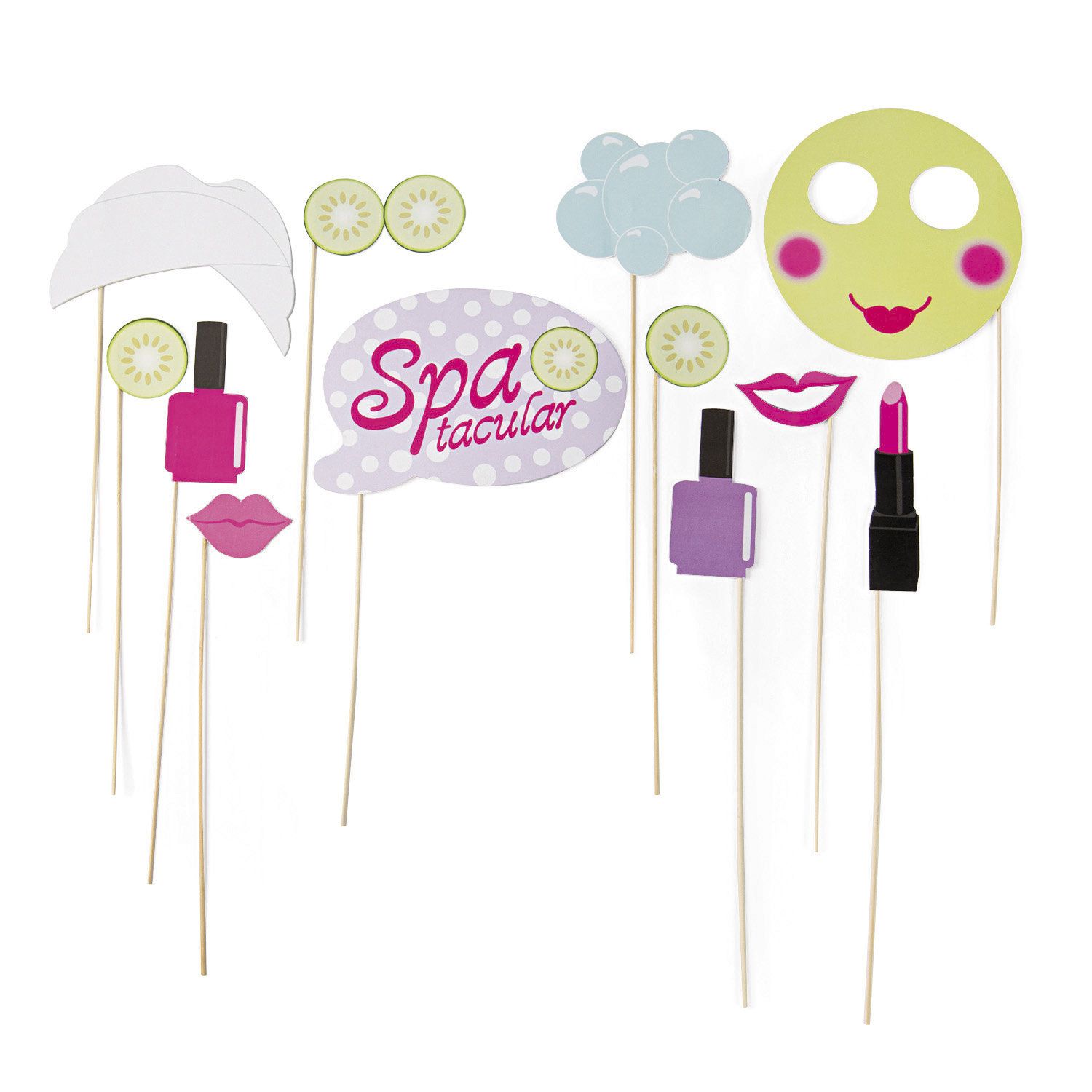 Spa Party Photo Stick Props(12) - PartyBell.com