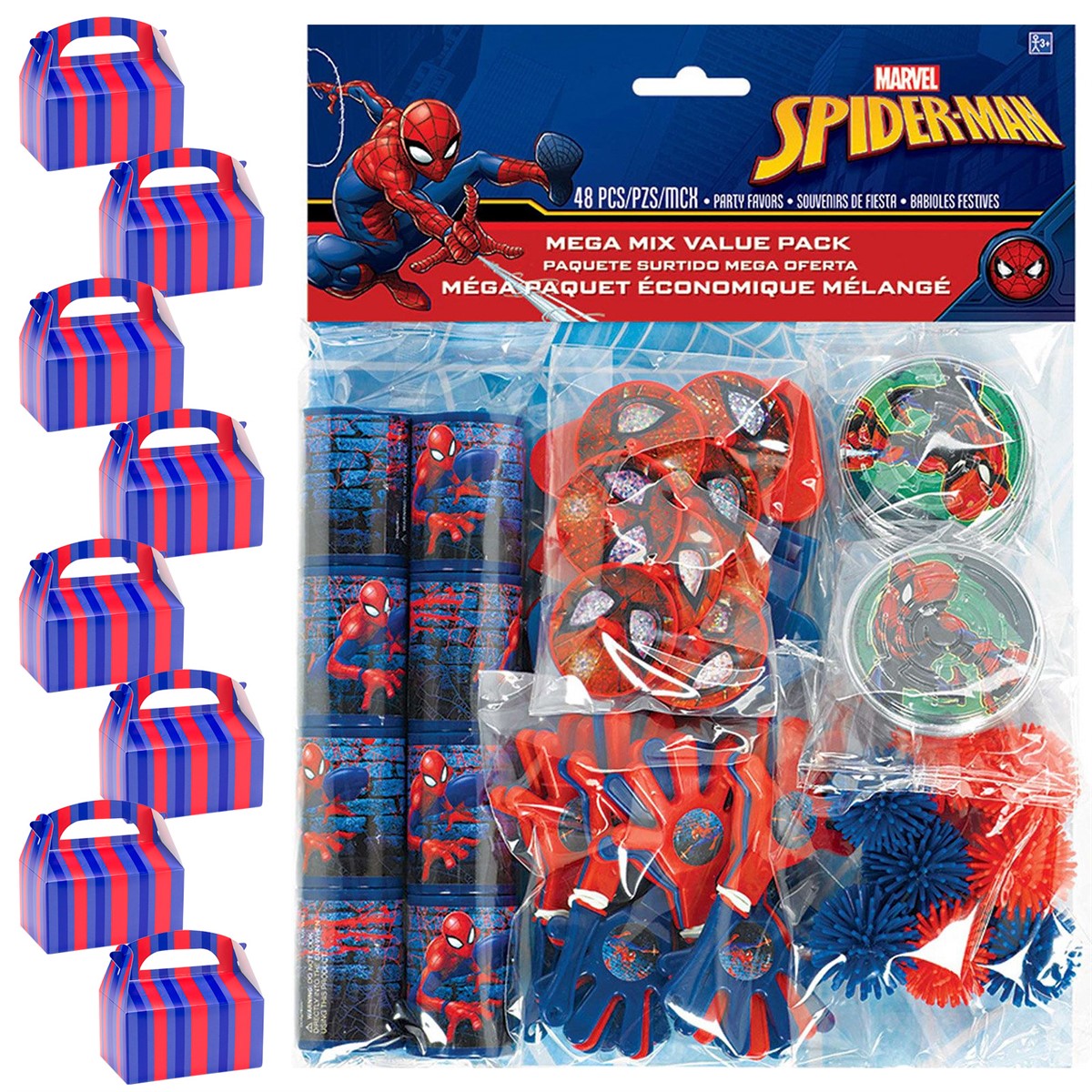 Spiderman Webbed Wonder Filled Favor Box Kit (for 8 Guests) - PartyBell.com