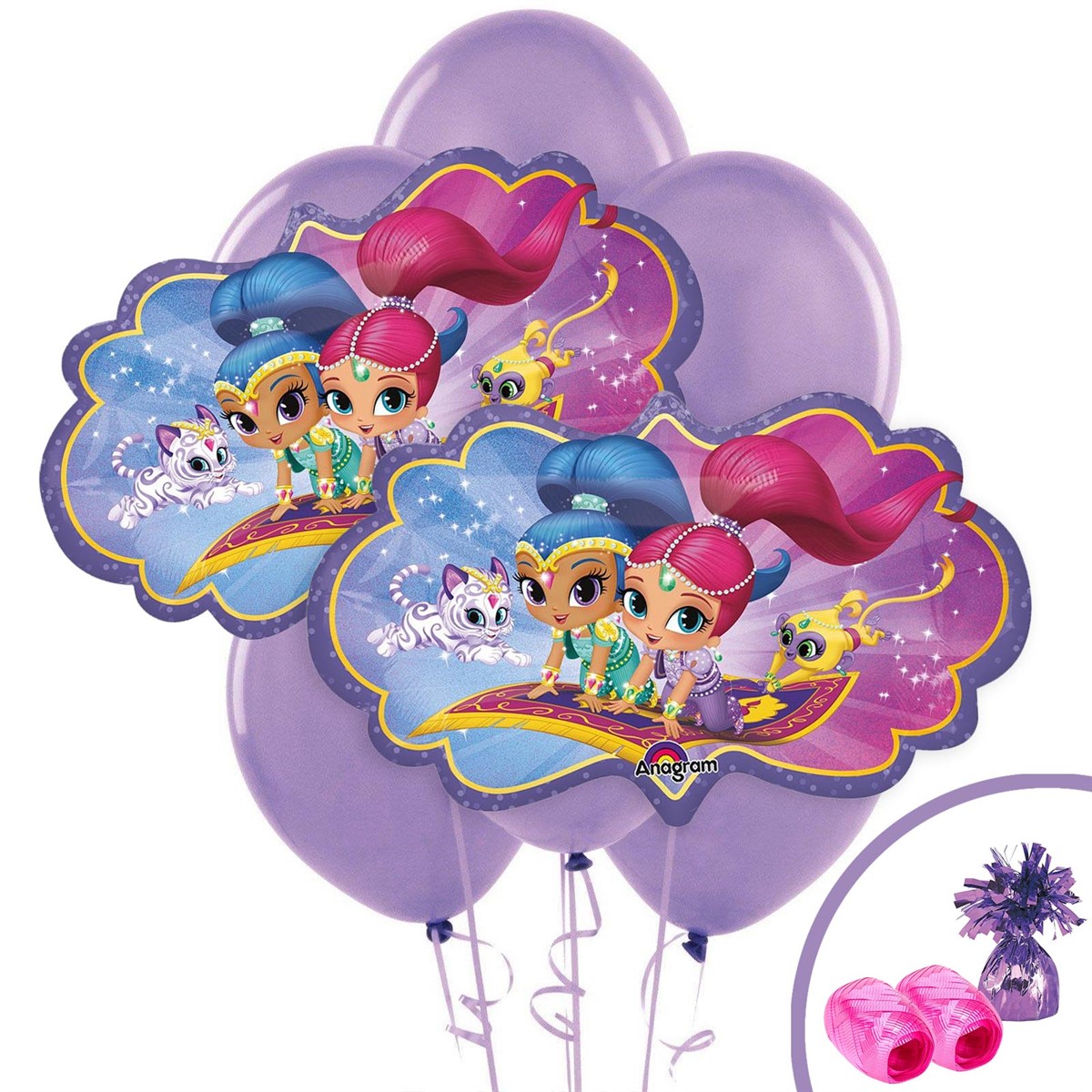 Shimmer and Shine Jumbo Balloon Bouquet - PartyBell.com