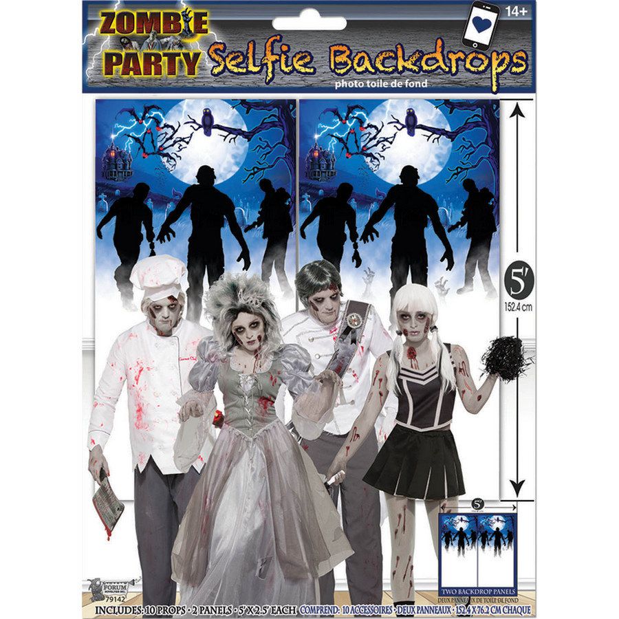 Zombie Party Decor Photo Booth Wall Backdrop 5' x 5' - PartyBell.com