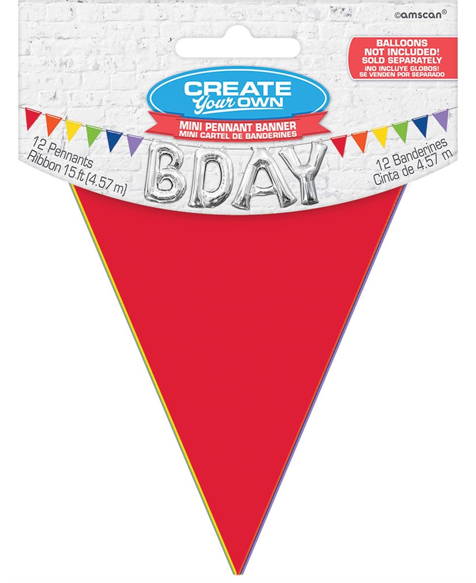 Mini Create Your Own Rainbow Polka Dots Pennant Banner - PartyBell.com