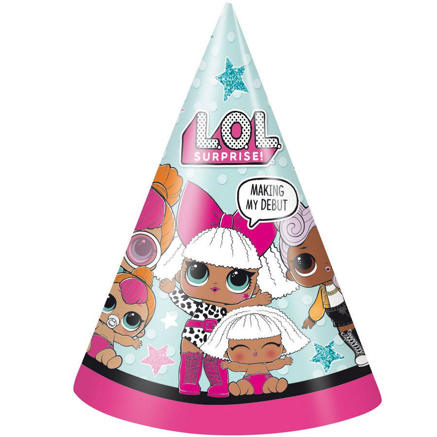 LOL Surprise Party Hats (8) - PartyBell.com