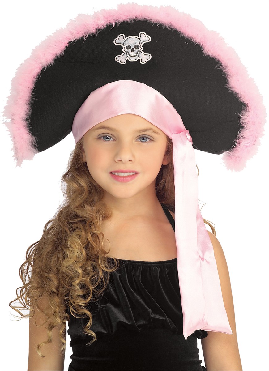 Girls Pirate Hat In Pink Child - PartyBell.com