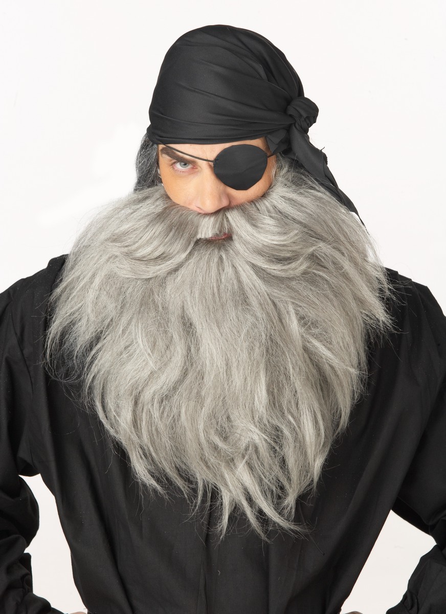 Pirate Beard and Moustache - Grey - PartyBell.com