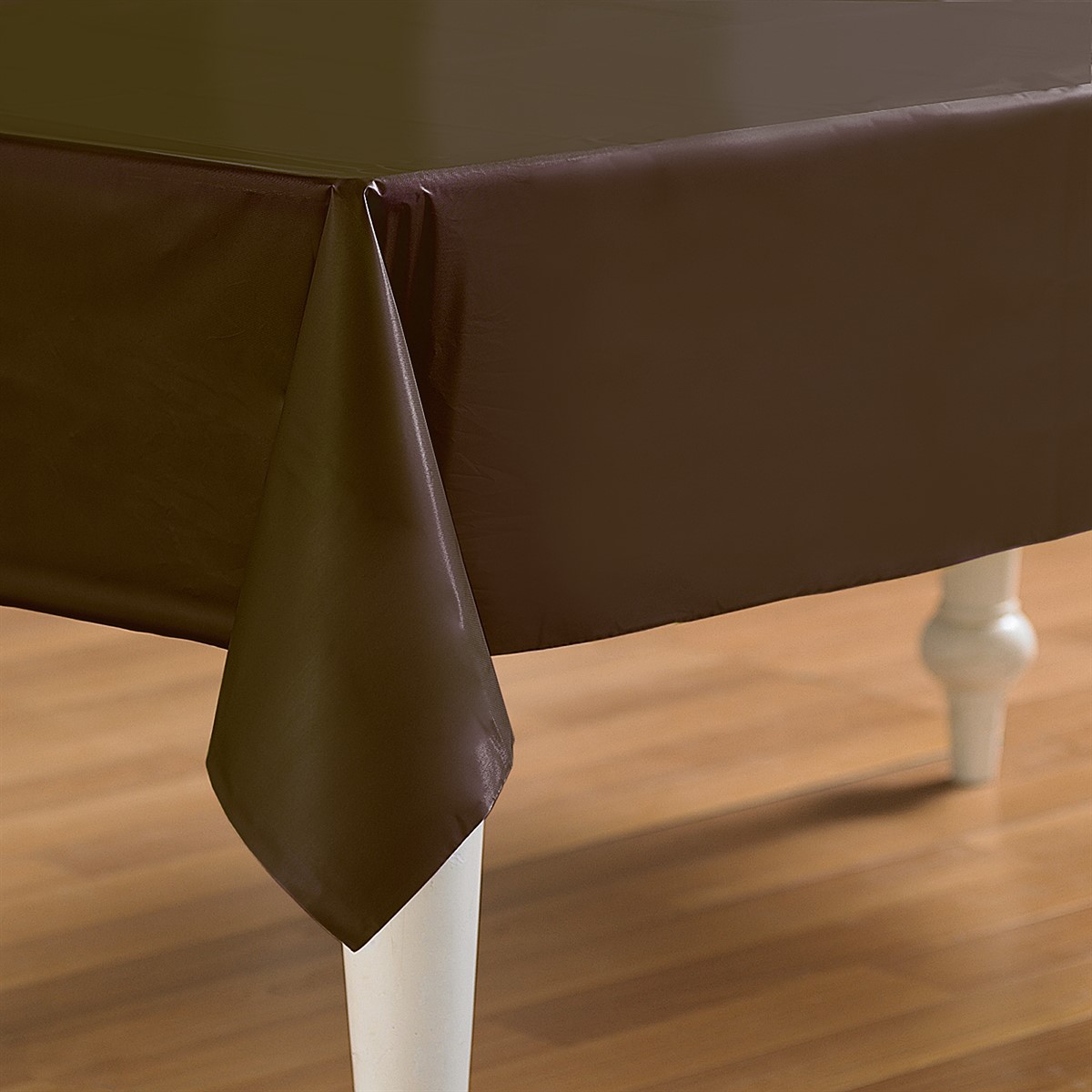 Chocolate Brown (Brown) Plastic Tablecover - PartyBell.com