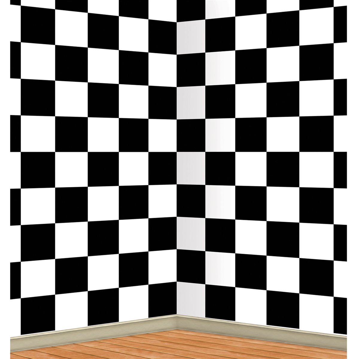 Black and White Checkered Backdrop 4' high x 30' wide - PartyBell.com