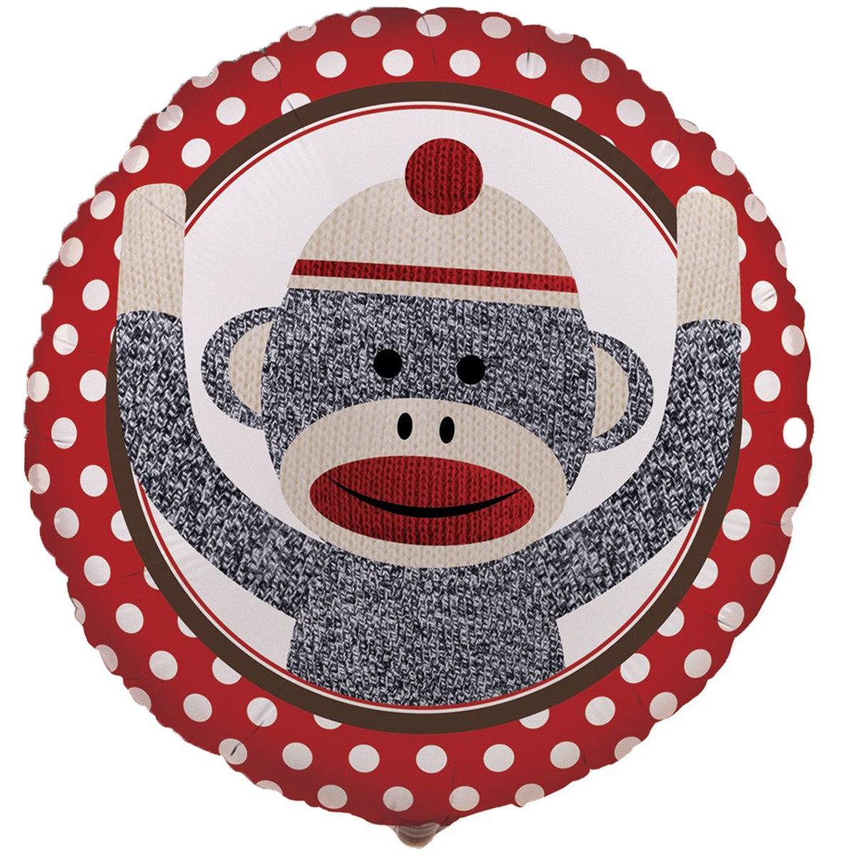 Sock Monkey Red Foil Balloon - PartyBell.com