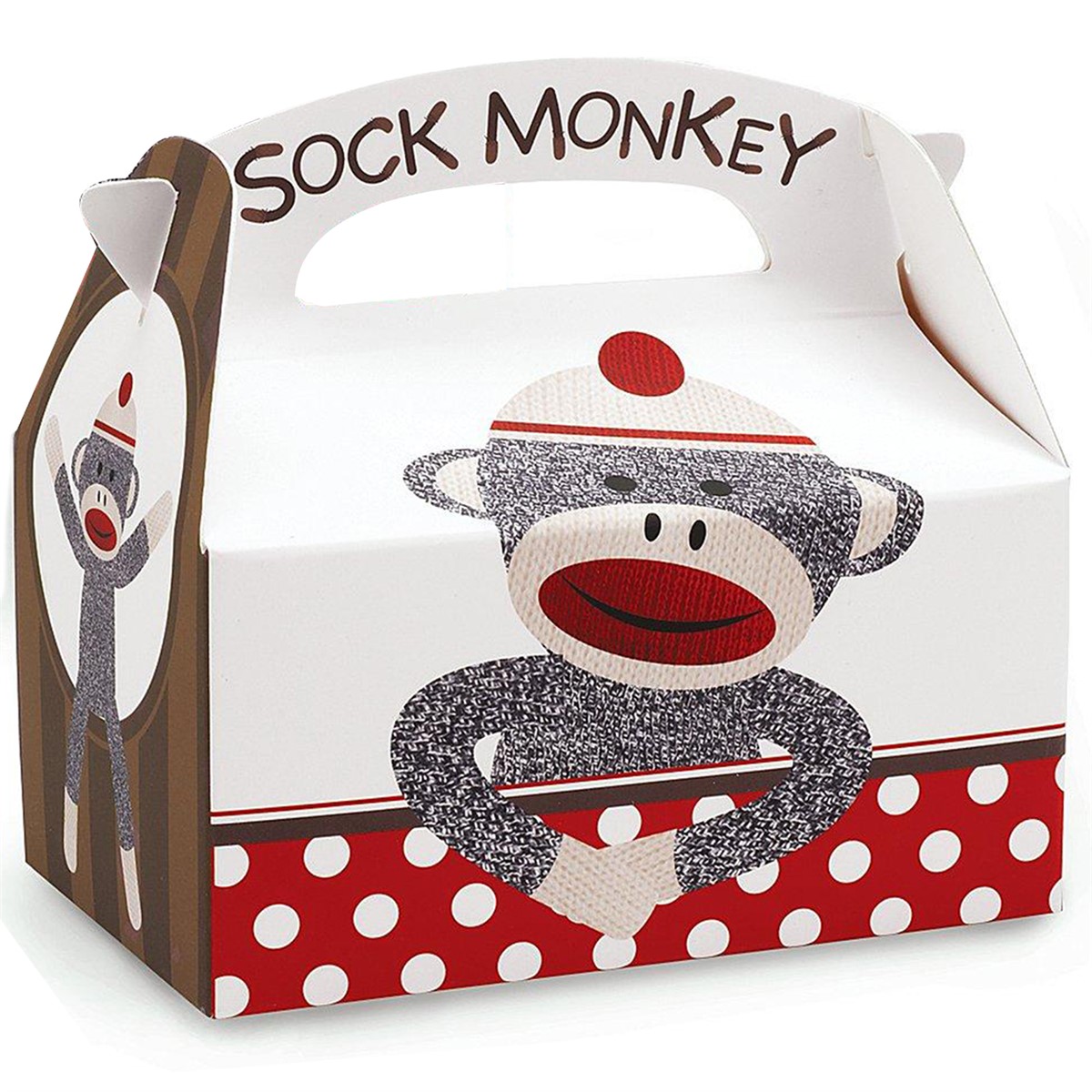 Sock Monkey Red Empty Favor Boxes - PartyBell.com