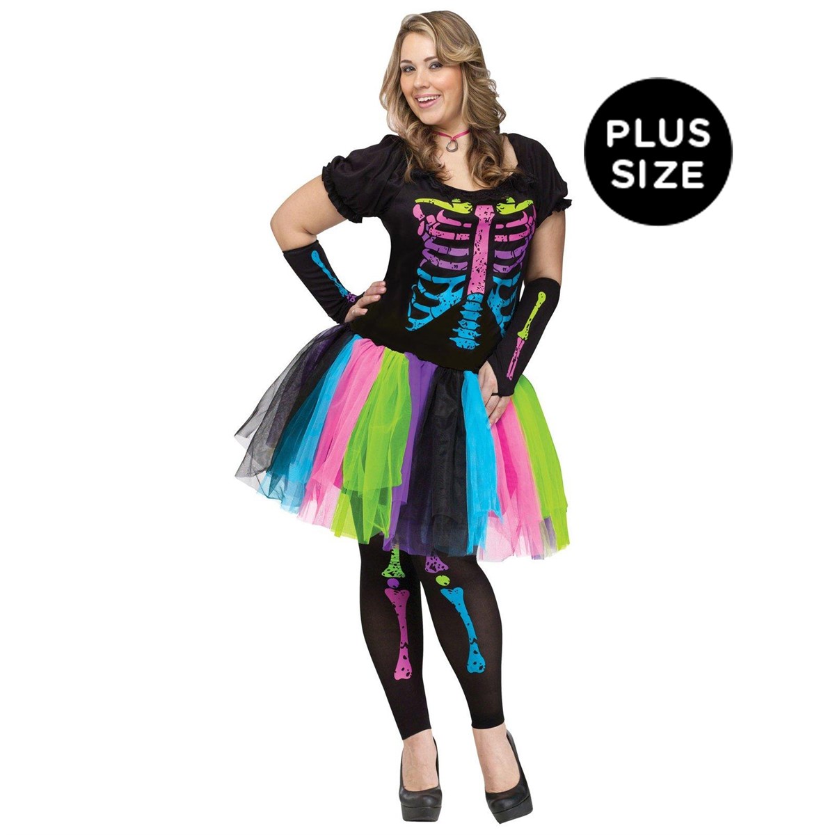 Funky Punk Bones Plus Adult Costume - PartyBell.com