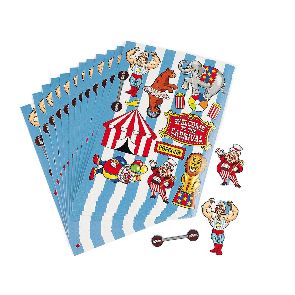 Under the Big Top Sticker Sheets - PartyBell.com