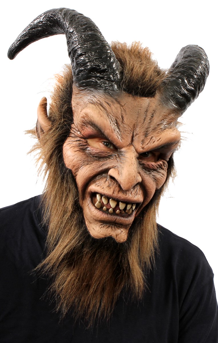 Beautiful Beast Full Mask w/ Horns & Faux Fur - PartyBell.com