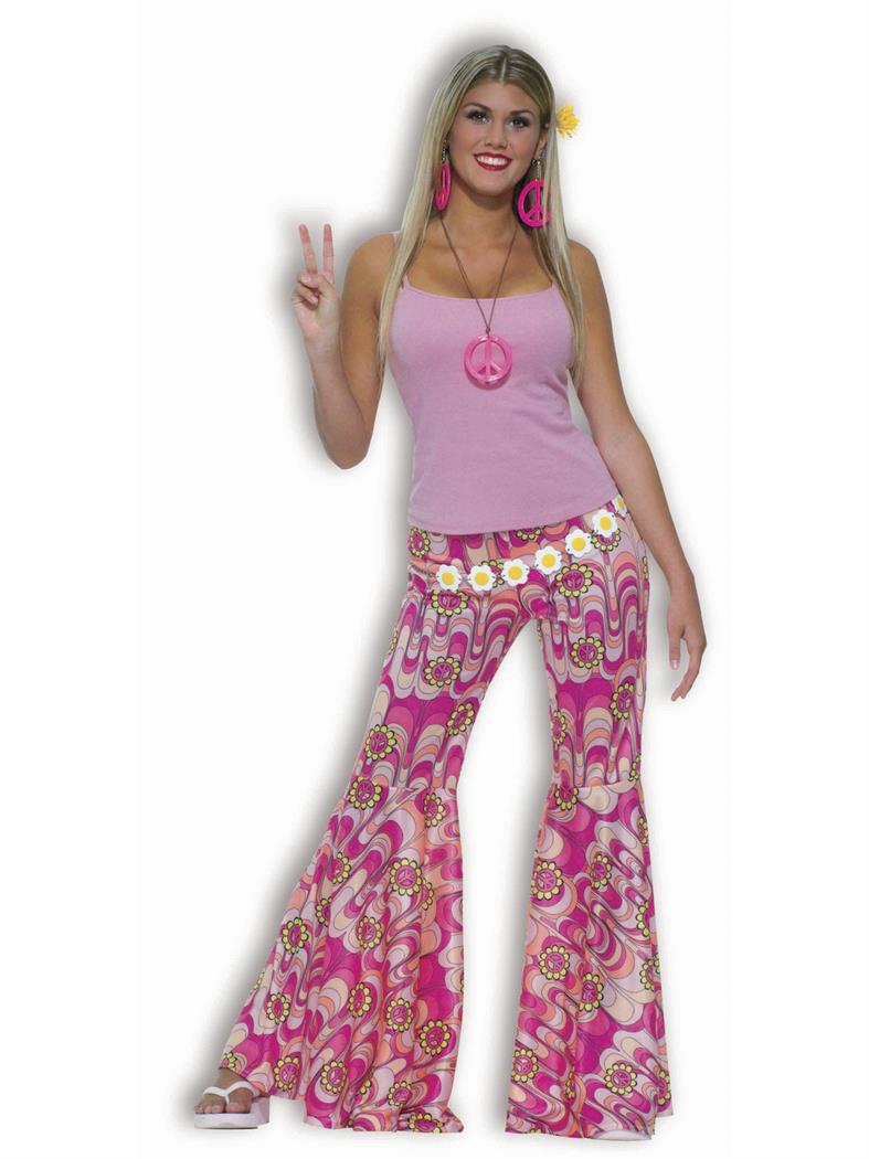 Flower Child Adult Bell Bottoms - PartyBell.com