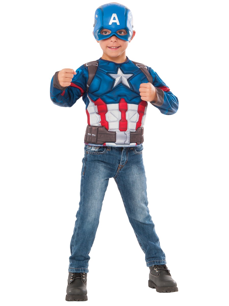Captain America Muscle Chest Shirt Set - PartyBell.com