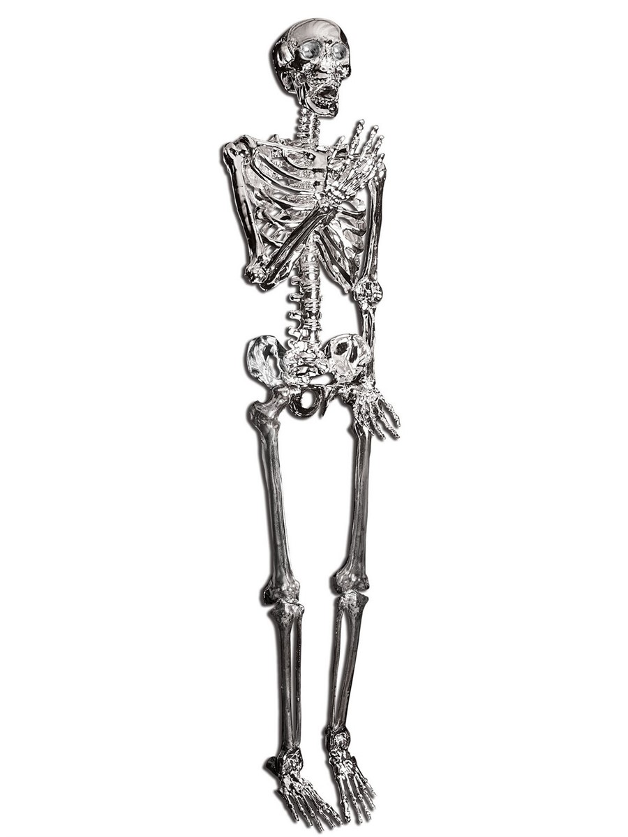 60" Posable Silver Skeleton - PartyBell.com