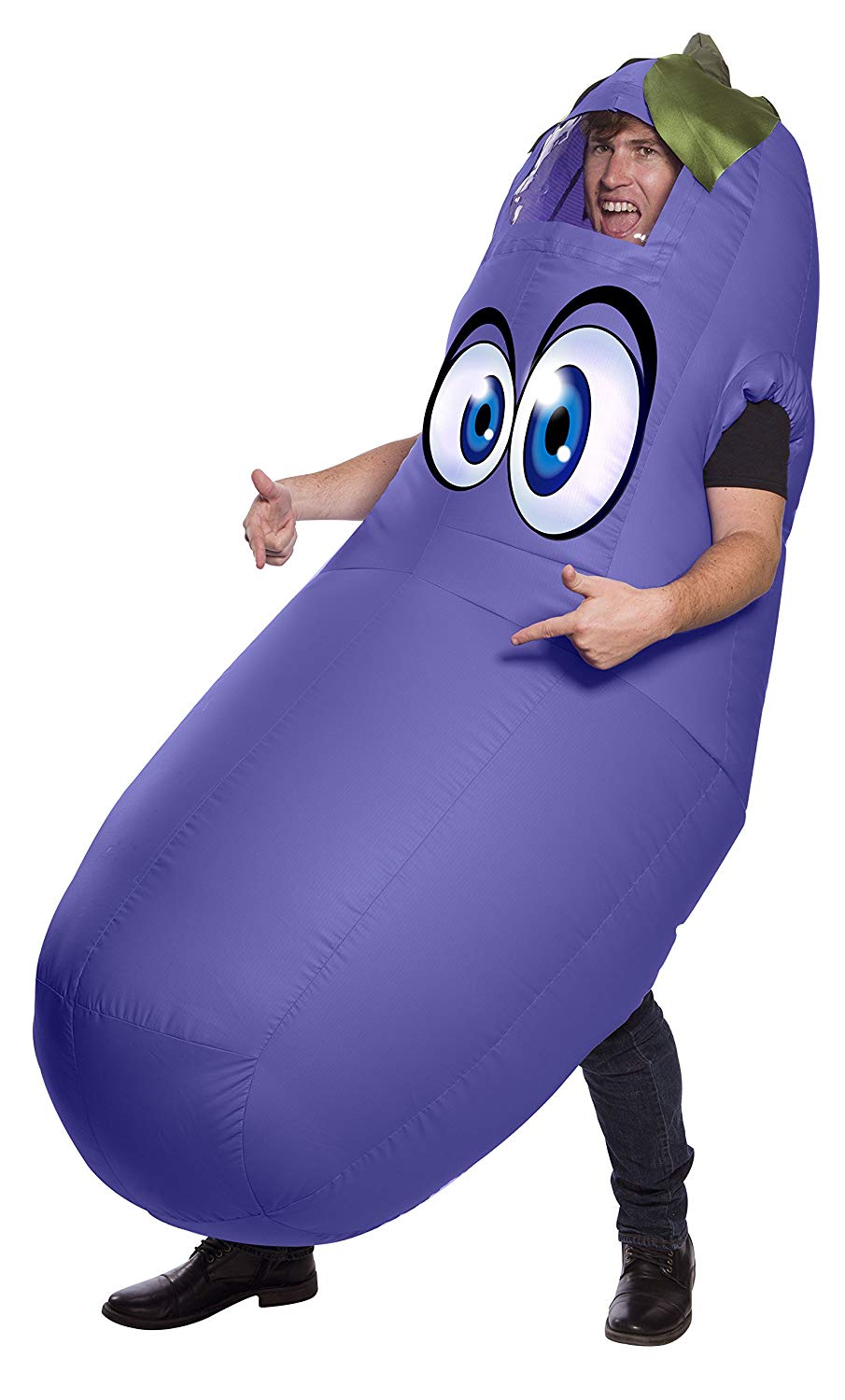 Adult Eggplant Inflatable Costume - PartyBell.com