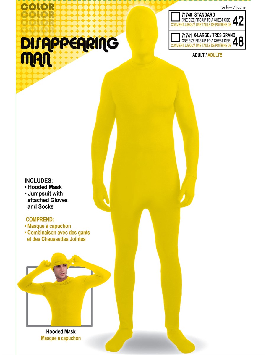 Disappearing Man Suit Yellow - PartyBell.com