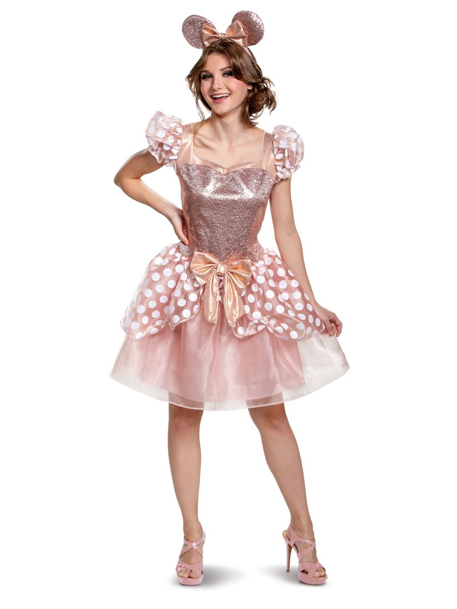 Rose Gold Minnie Deluxe Adult Costume - PartyBell.com