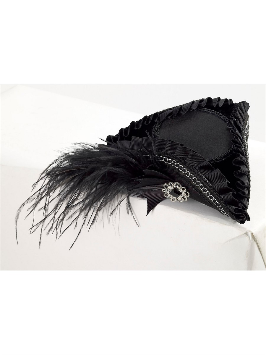 Mini Tri Corner Hat-Black - PartyBell.com
