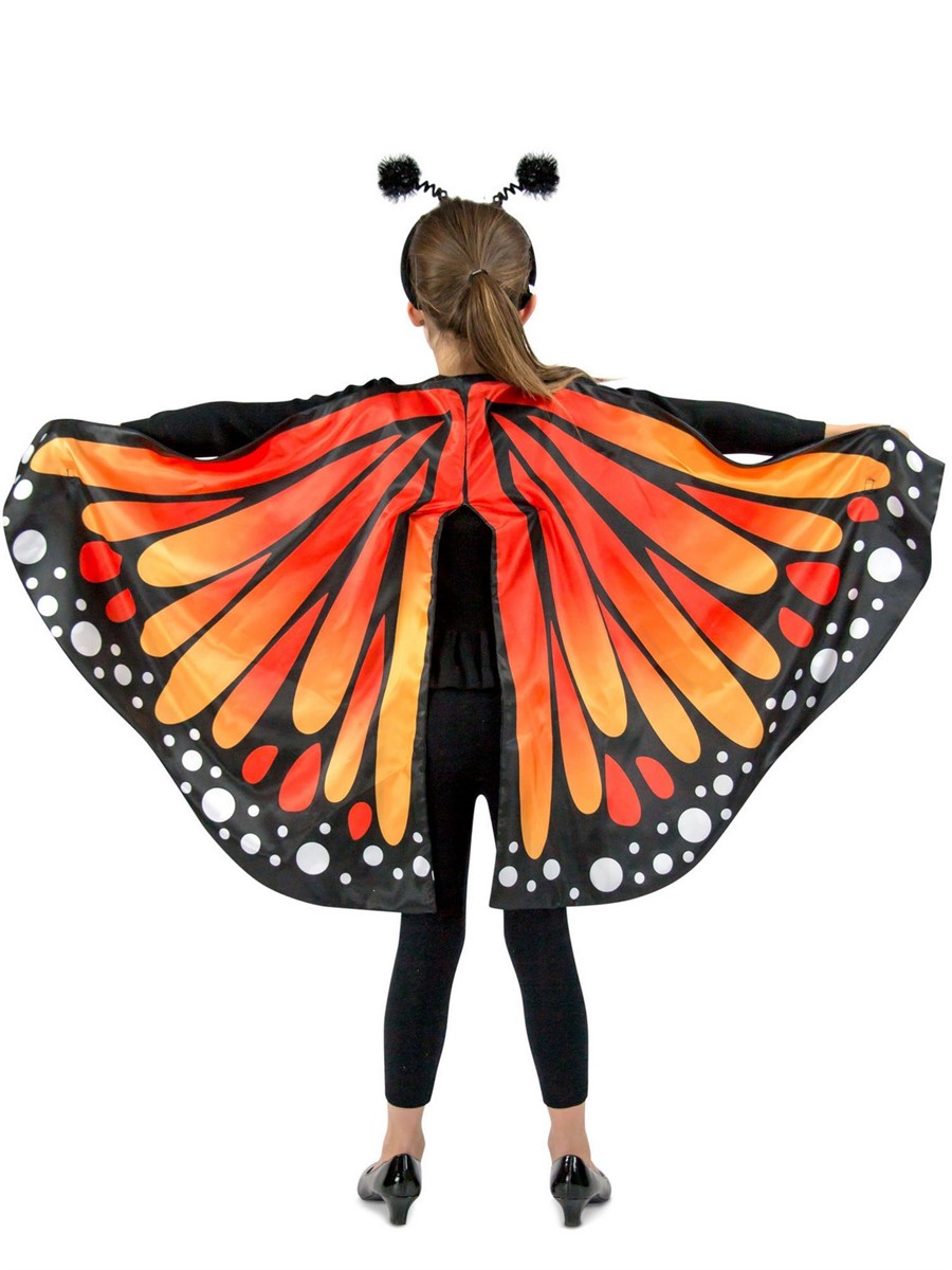 Girls Monarch Butterfly Cape Costume - PartyBell.com