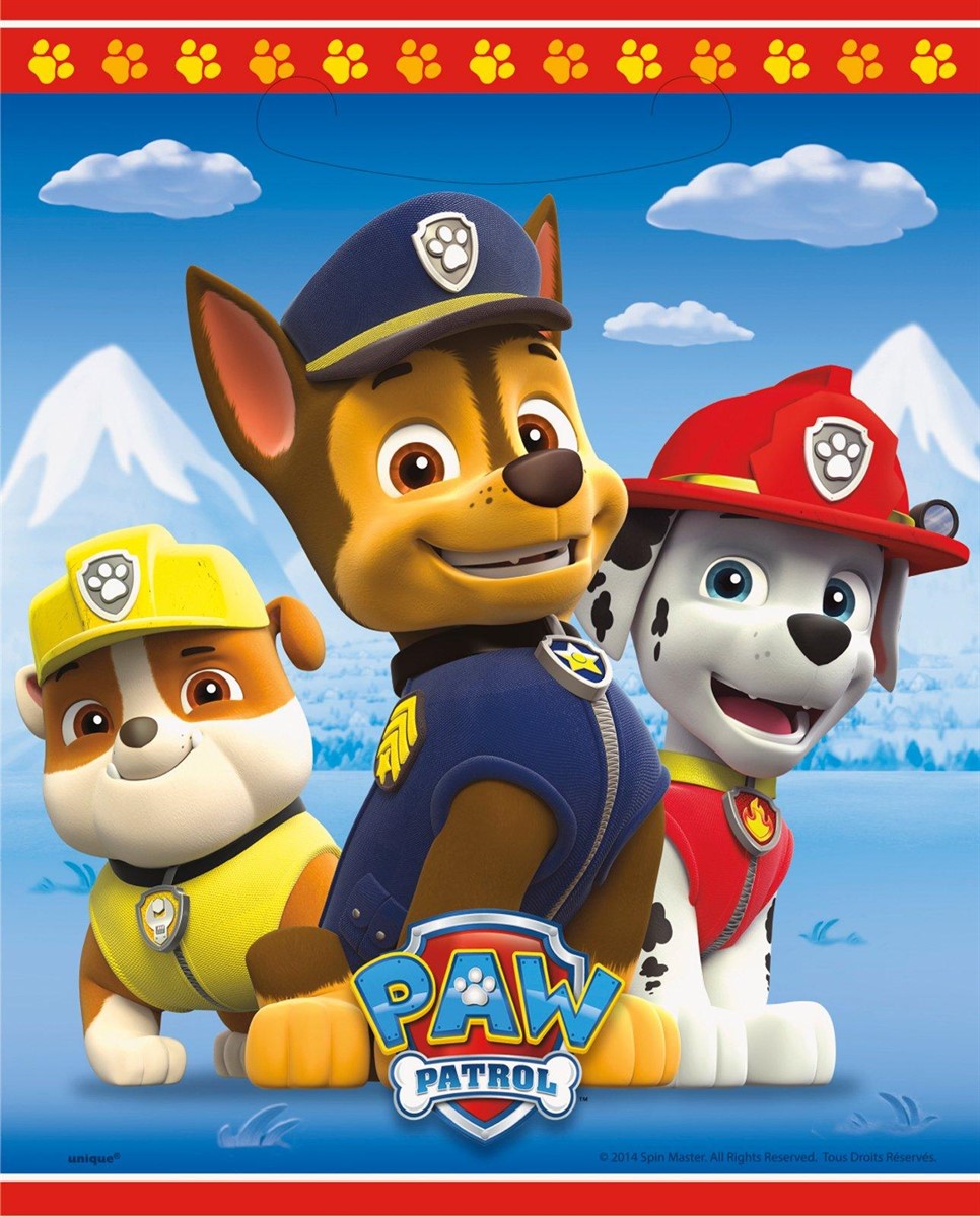 PAW Patrol Plastic Treat Bags (8) - PartyBell.com
