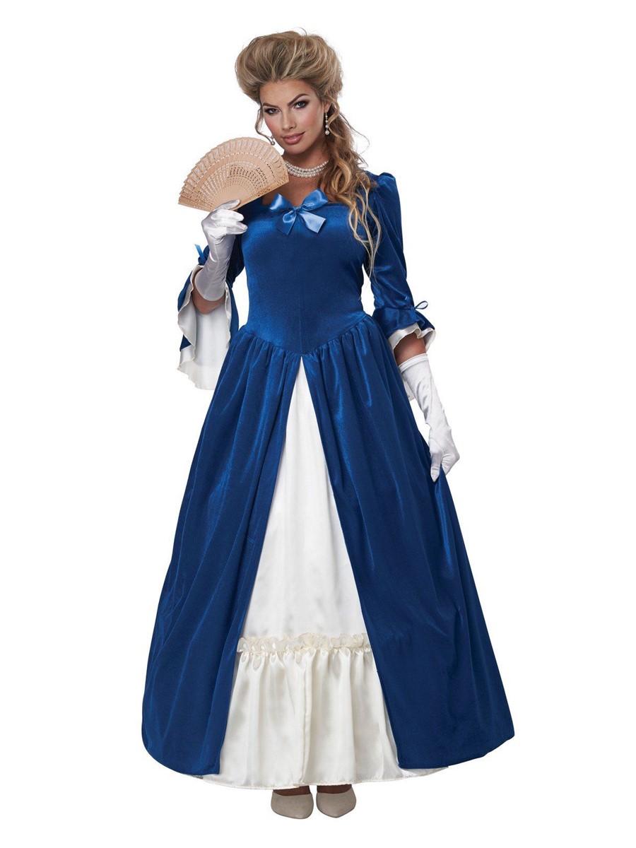Womens Martha Washington Colonial Blue Dress - PartyBell.com