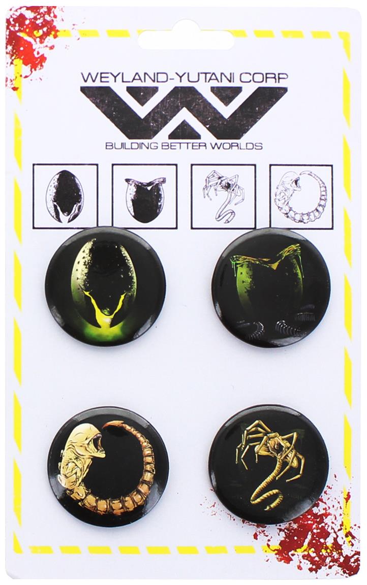 Aliens Buttons Pin Set of 4 - PartyBell.com