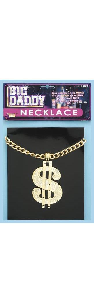 Dollar Money Costume Necklace Pimp - PartyBell.com
