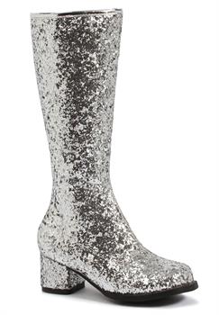 Kids Silver Glitter Gogo Boots - PartyBell.com