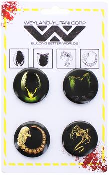 Aliens Buttons Pin Set of 4 - PartyBell.com