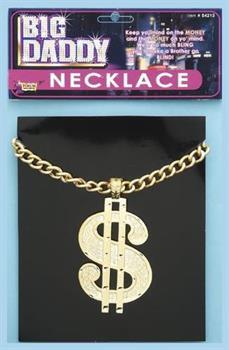 Dollar Money Costume Necklace Pimp - PartyBell.com
