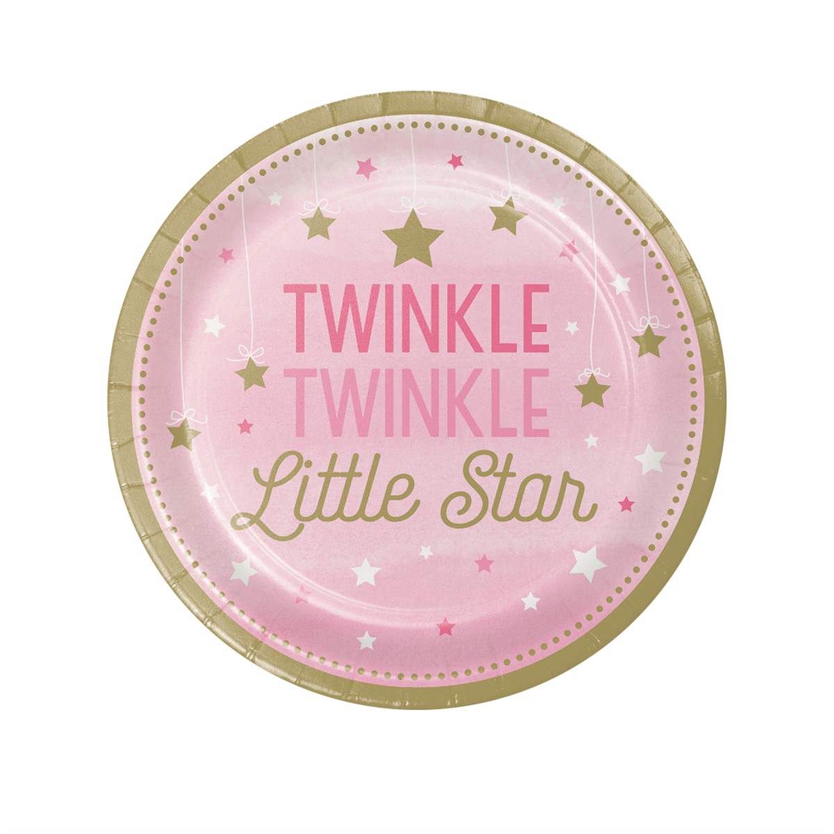 Twinkle Twinkle Little Star Pink 7" Dessert Plates - PartyBell.com
